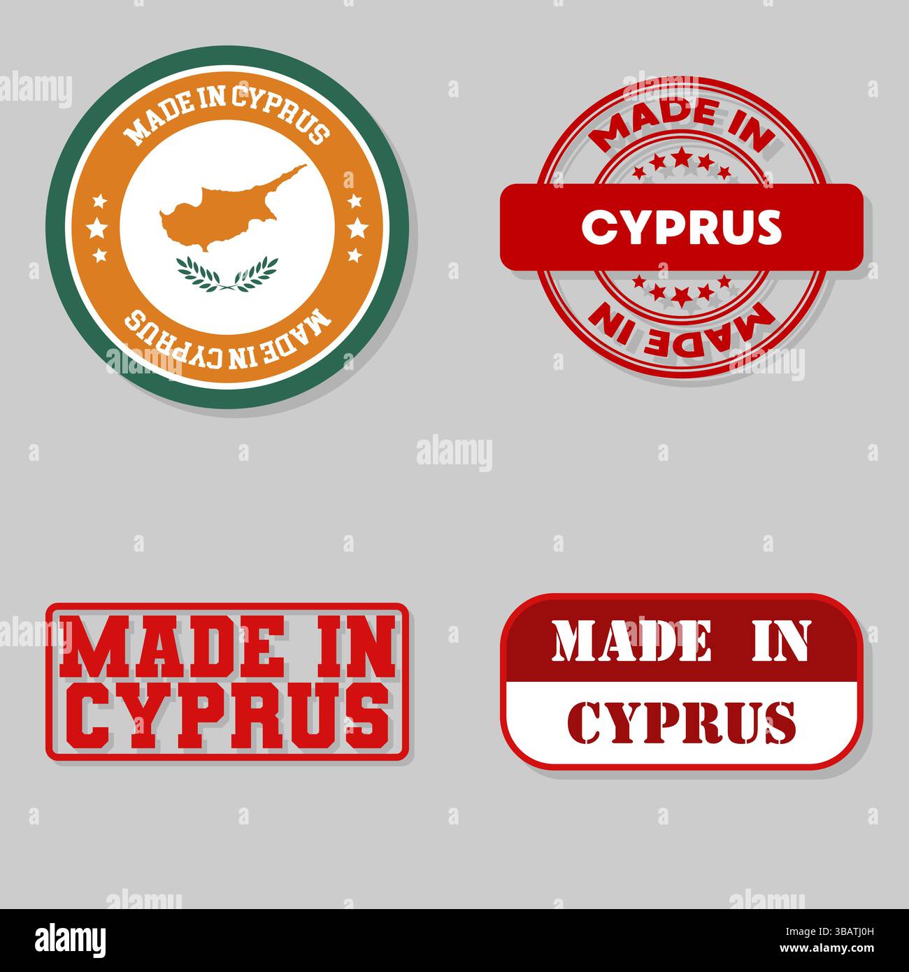 Set of four stamps with flag made in Cyprus Stock Vector Image & Art ...