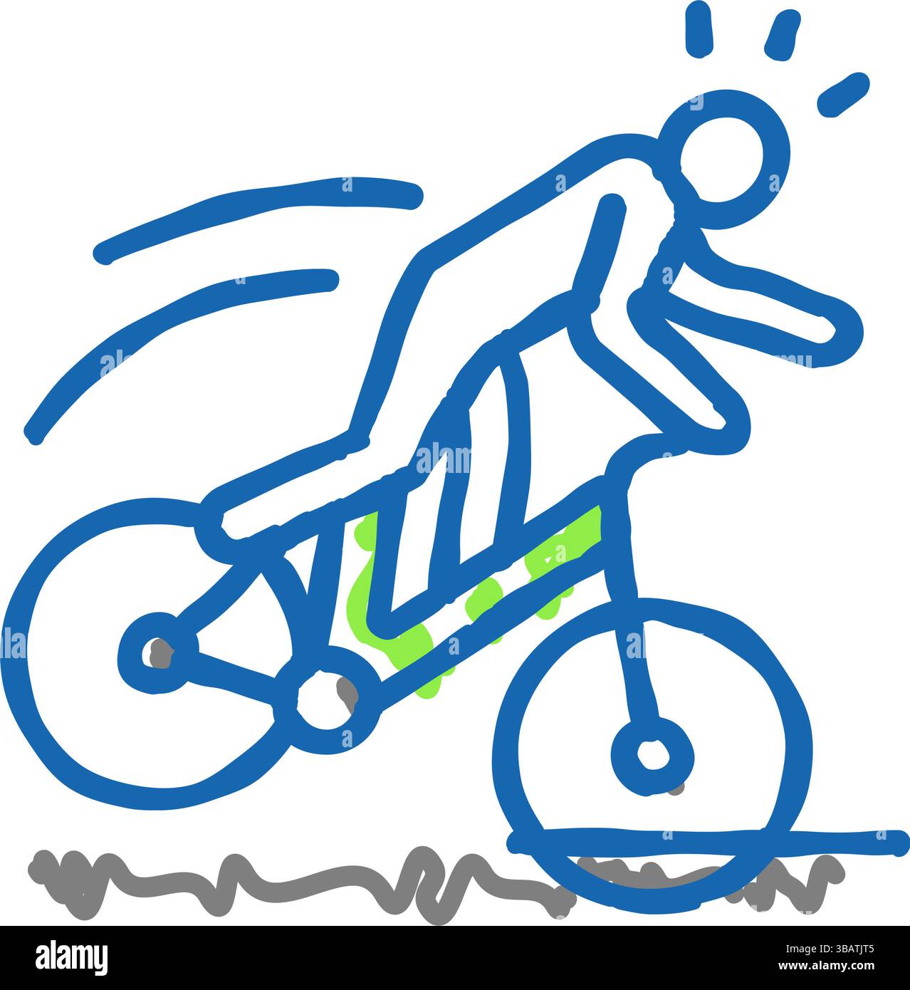 fall bike man accident icon doodle illustration Stock Vector Image ...