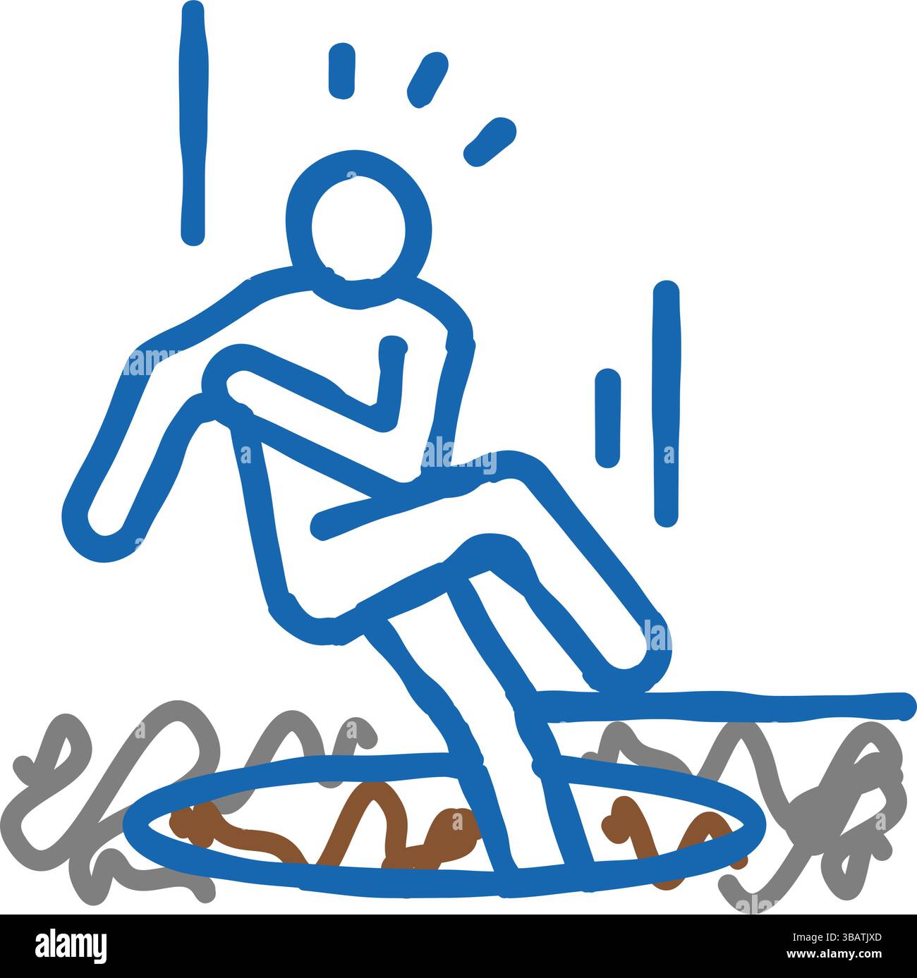 pit fall man accident icon doodle illustration Stock Vector Image & Art ...