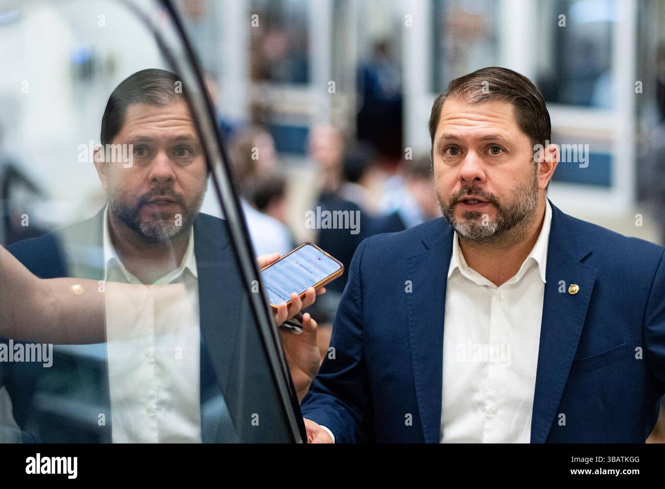 UNITED STATES - MAY 13: Sen. Ruben Gallego, D-Ariz., arrives for a vote ...