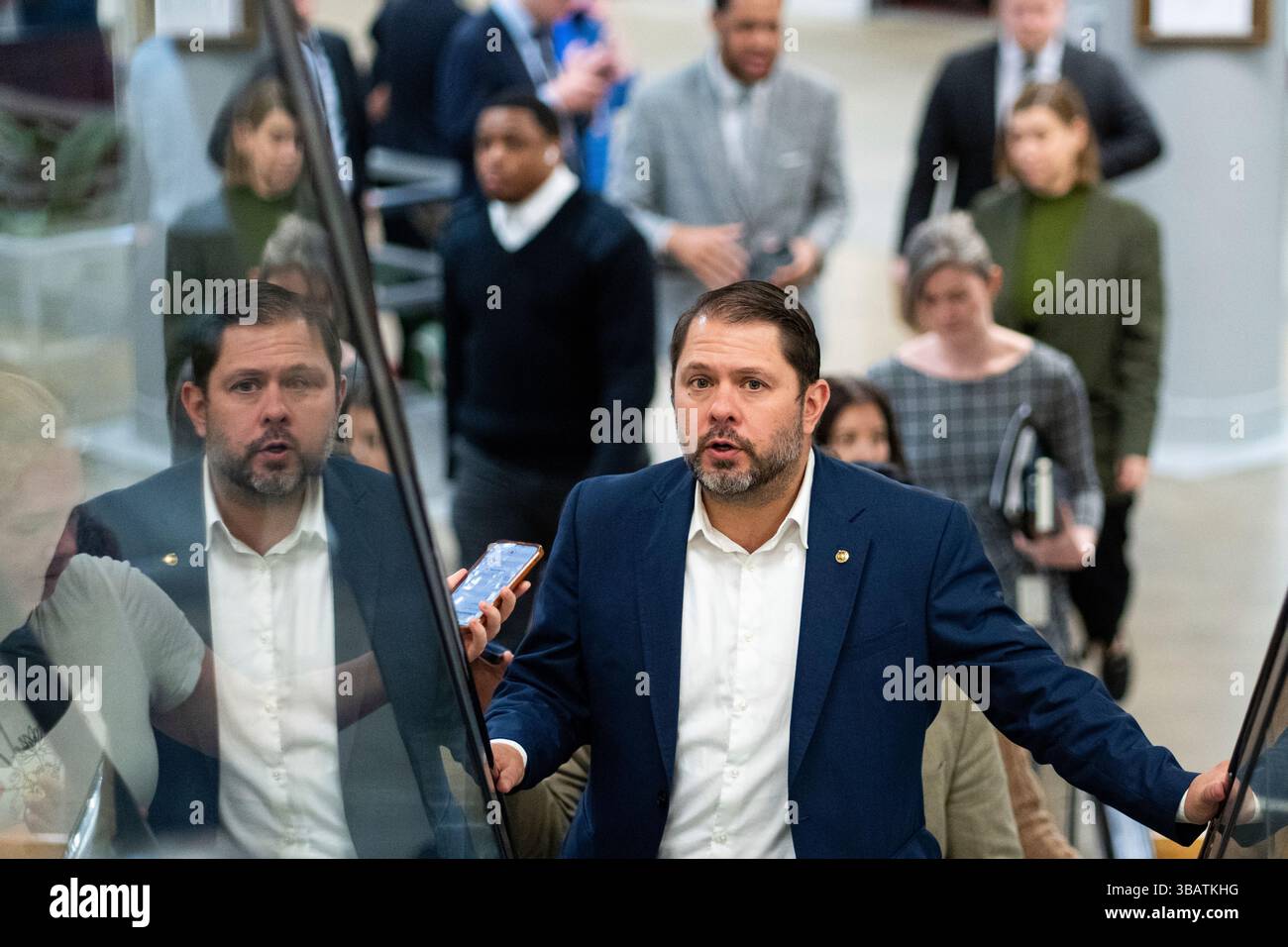 UNITED STATES - MAY 13: Sen. Ruben Gallego, D-Ariz., arrives for a vote ...