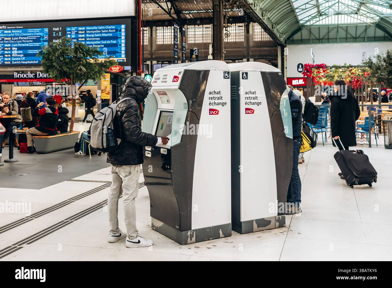 Paris, France - 23 February 2025: SNCF self-service ticket machines at ...
