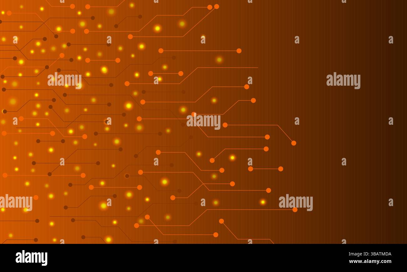 Vector abstract orange electronic circuit technology background Stock ...