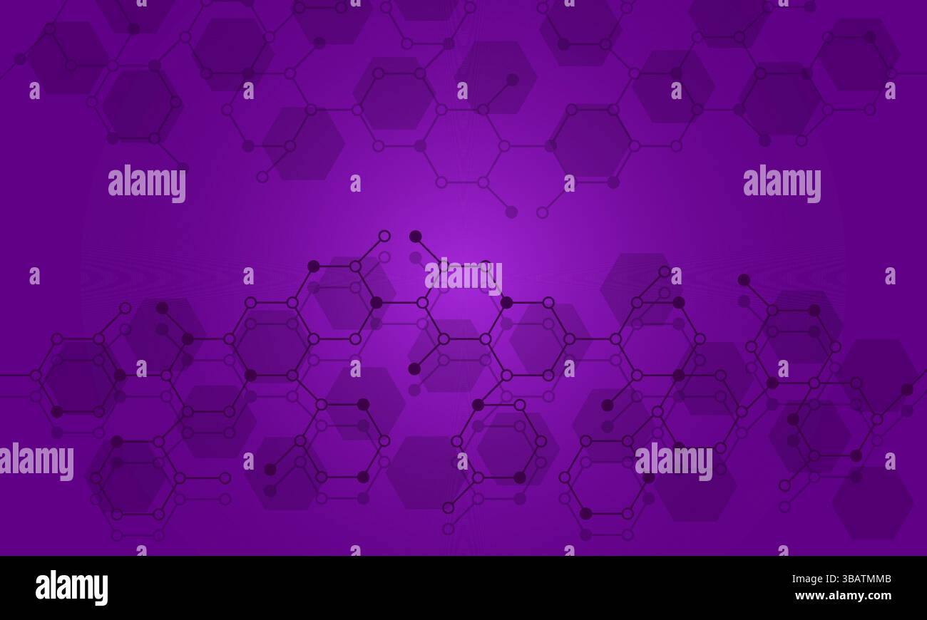 Stylish hexagonal gradient purple background with process flow chart ...