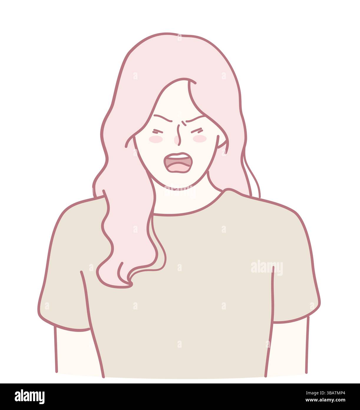 An artistic illustration showing a woman vividly expressing her ...