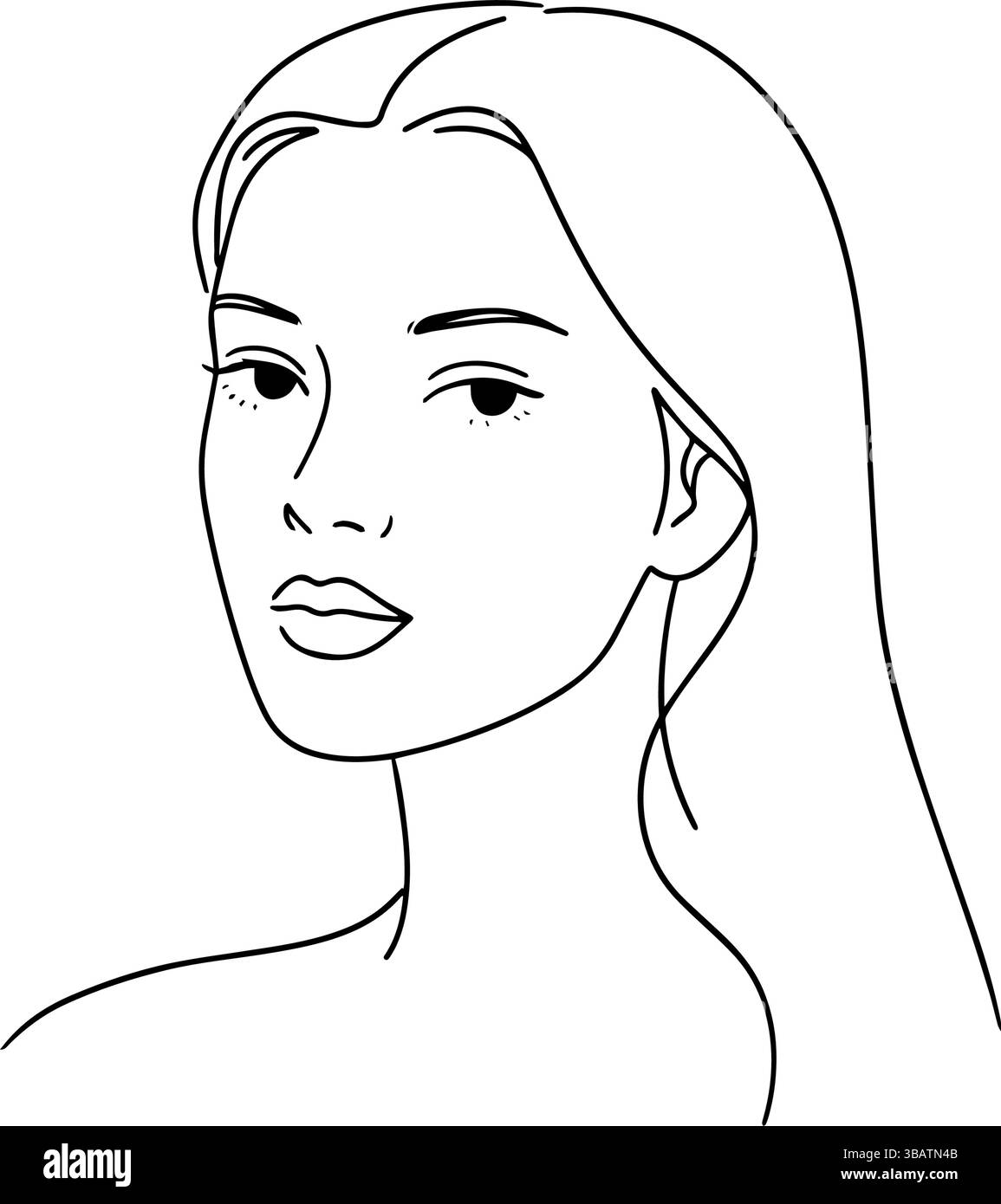 Elegant Minimalist Line Drawing of a Woman's Face Stock Vector Image ...
