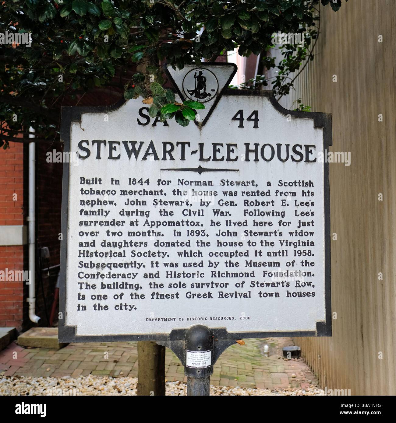 Historical marker at the Stewart-Lee House, or Norman Stewart House ...