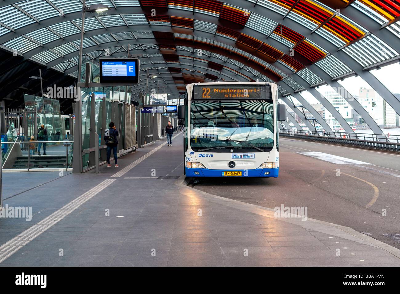 City Bus Leaving Terminal Amsterdam, Netherlands. Local city bus ...