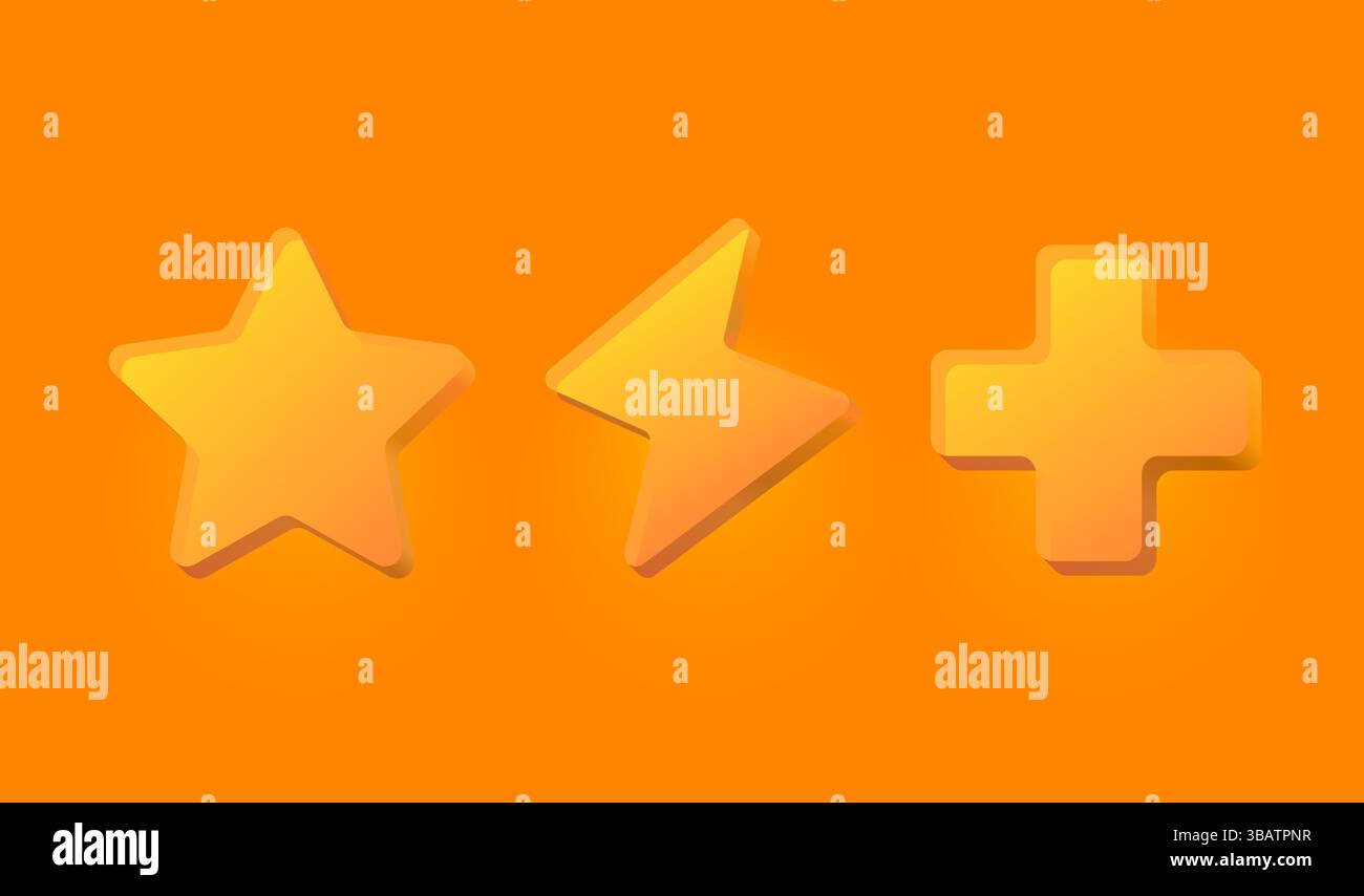 Star lightning plus sign, glass symbols. Vector Stock Vector Image ...