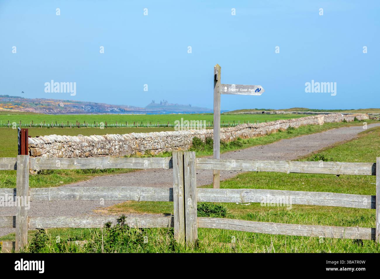 Route marker on Coastal Path Stock Photo - Alamy