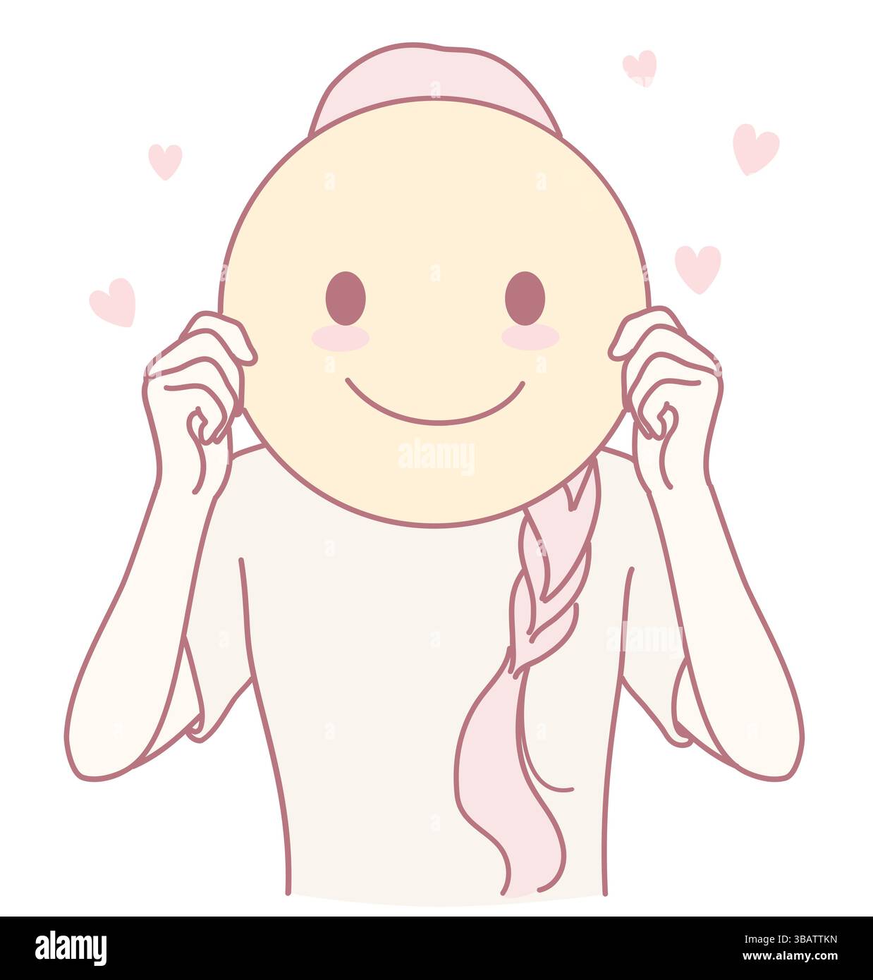 A cheerful character energetically holding a bright smiley face ...