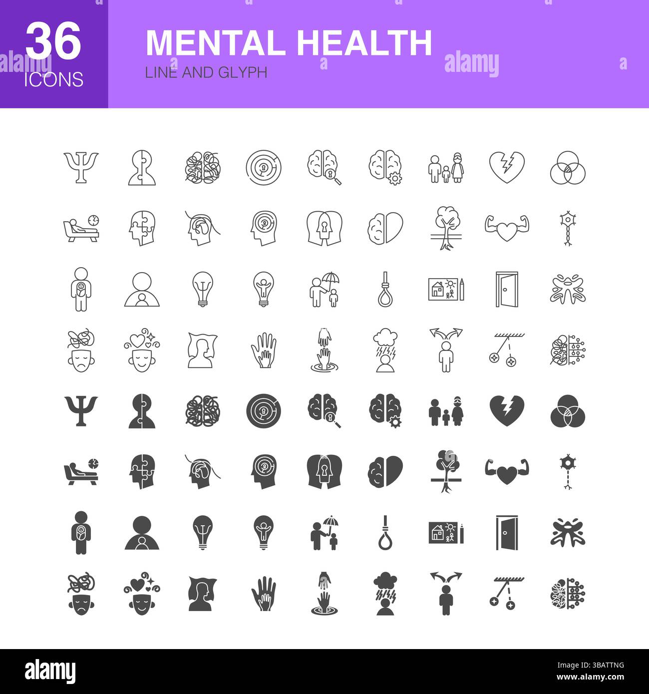 Health wellness line icons Stock Vector Images - Alamy