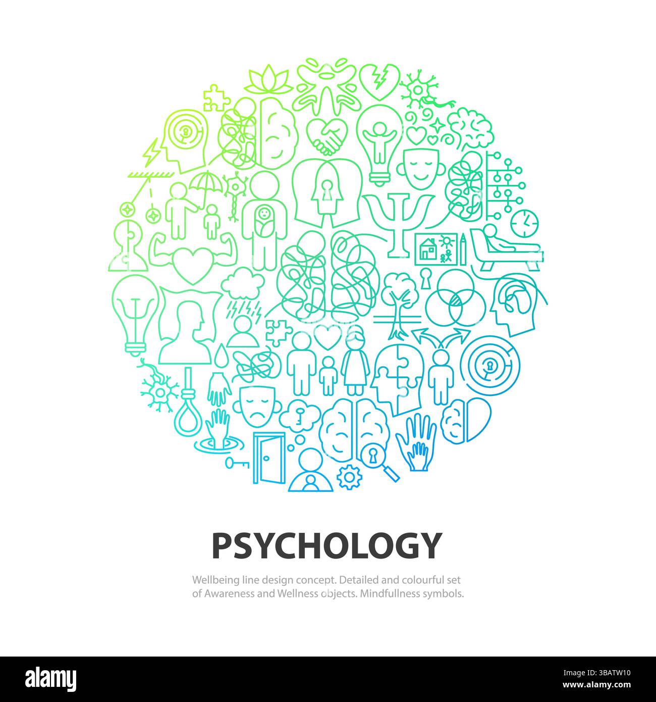 Family psychology vector line Cut Out Stock Images & Pictures - Alamy