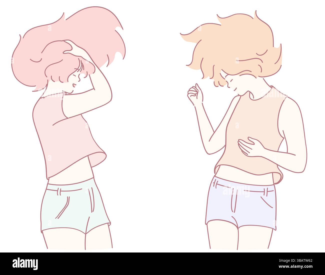 Two lively animated characters joyfully express confidence through ...