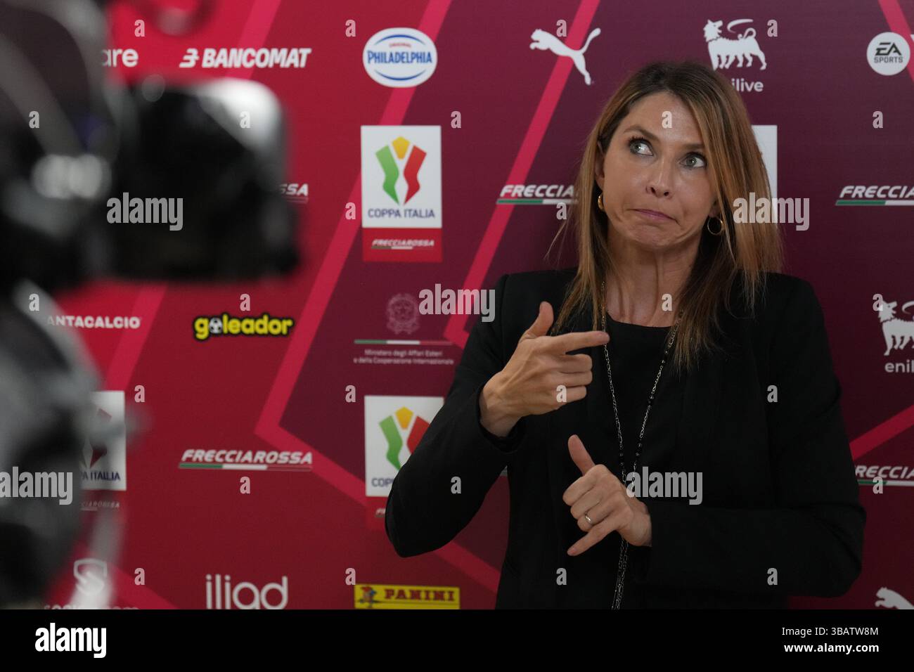 Roma, Italia. 13th May, 2025. LIS operator during Press Conference for ...