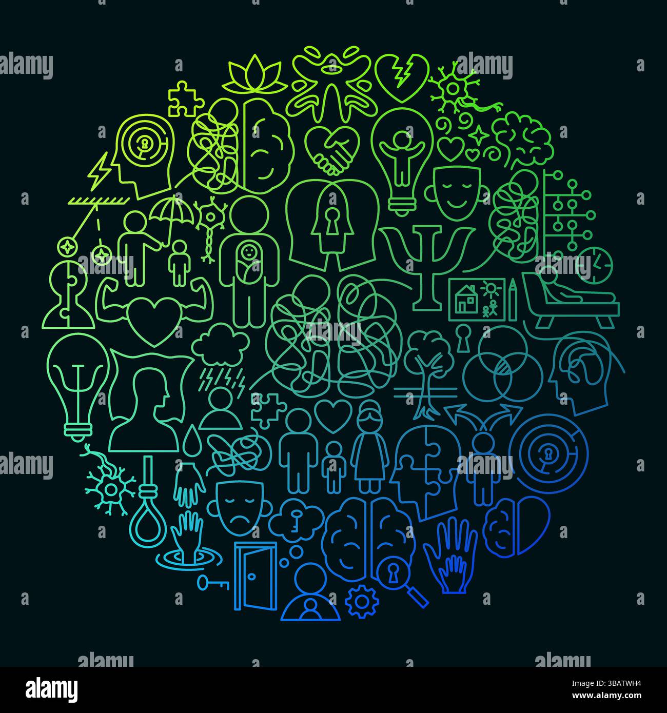 Psychology Icon Circle Concept Stock Vector Image & Art - Alamy