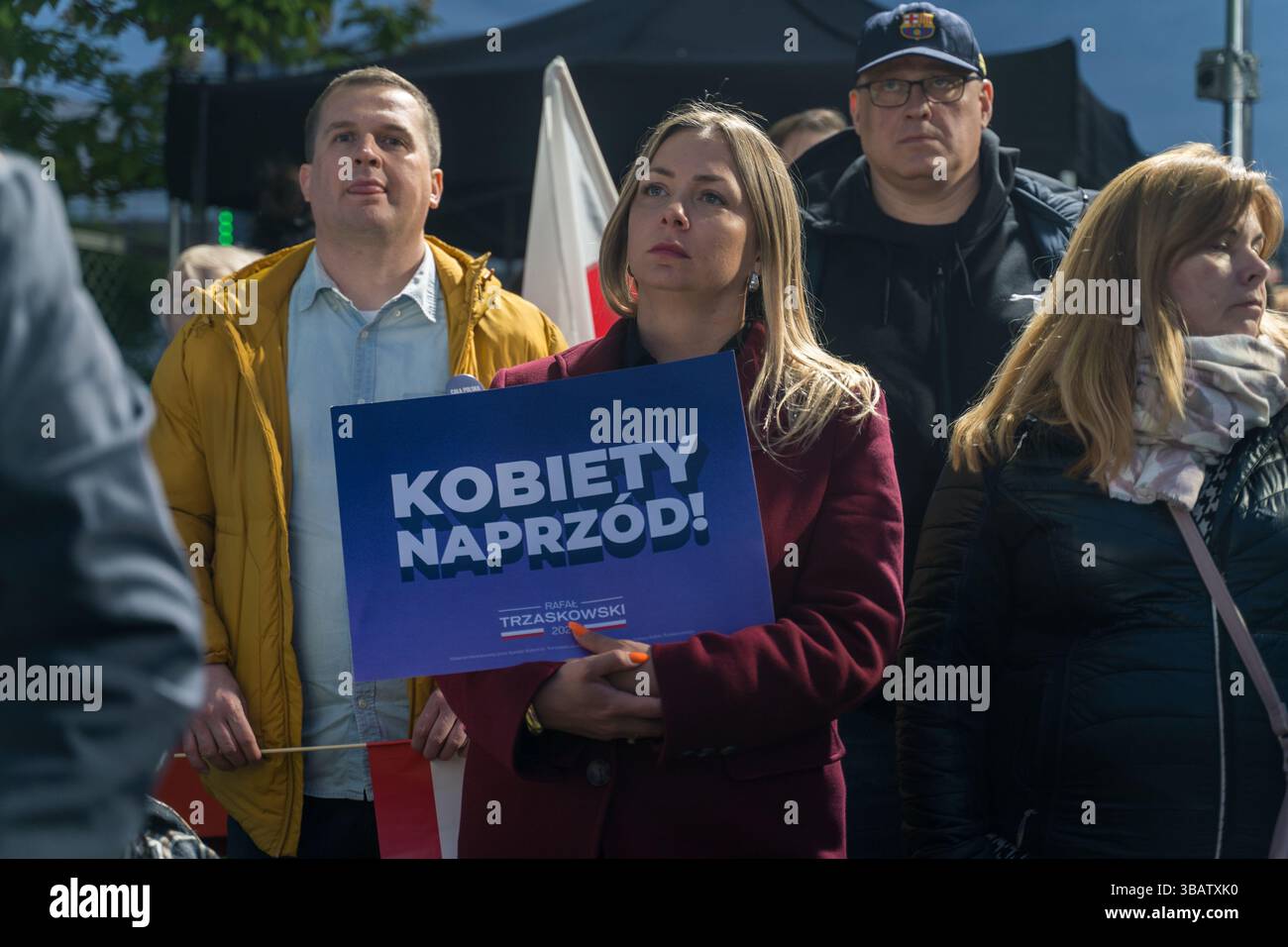 May 12, 2025, Warsaw, Poland: People watch and listen to the live ...