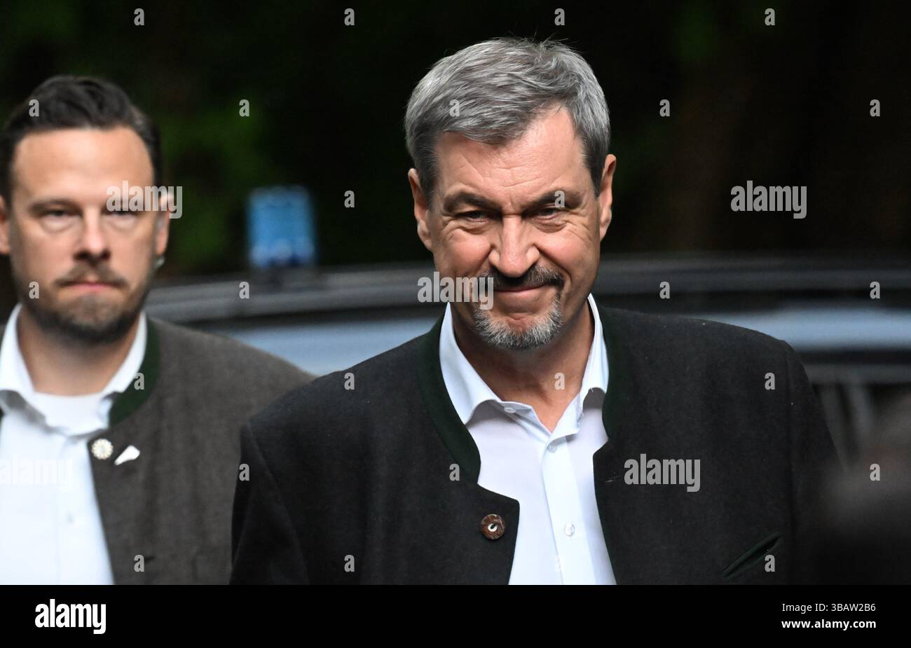 13 May 2025, Bavaria, Munich: Prime Minister Markus Söder (CSU) arrives ...
