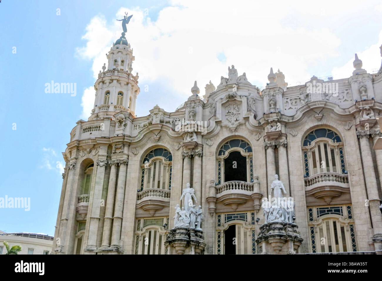 Baroque-style facade of the Gran Teatro de La Habana in Havana, Cuba ...