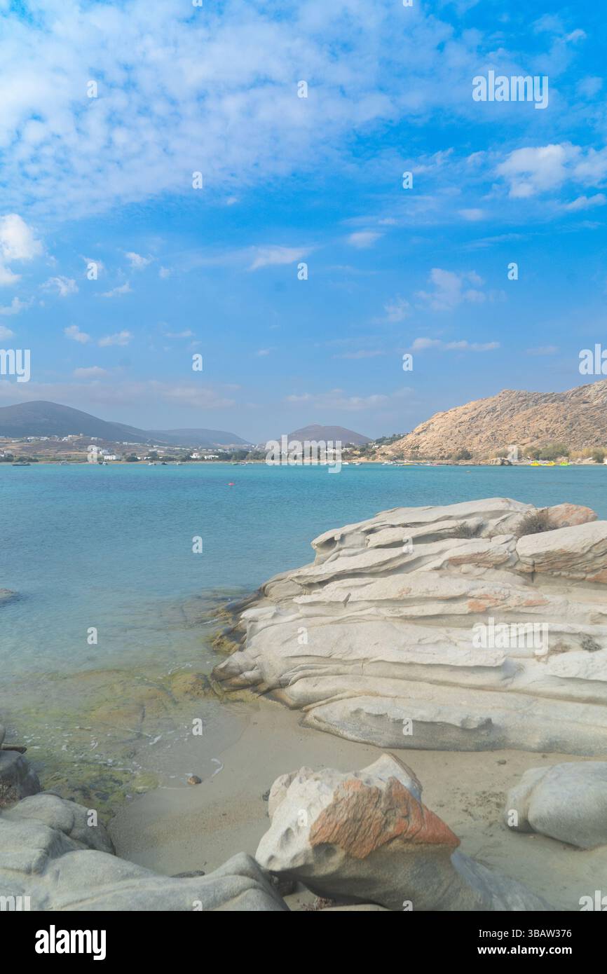 Romantic beach at greek island Stock Photo - Alamy