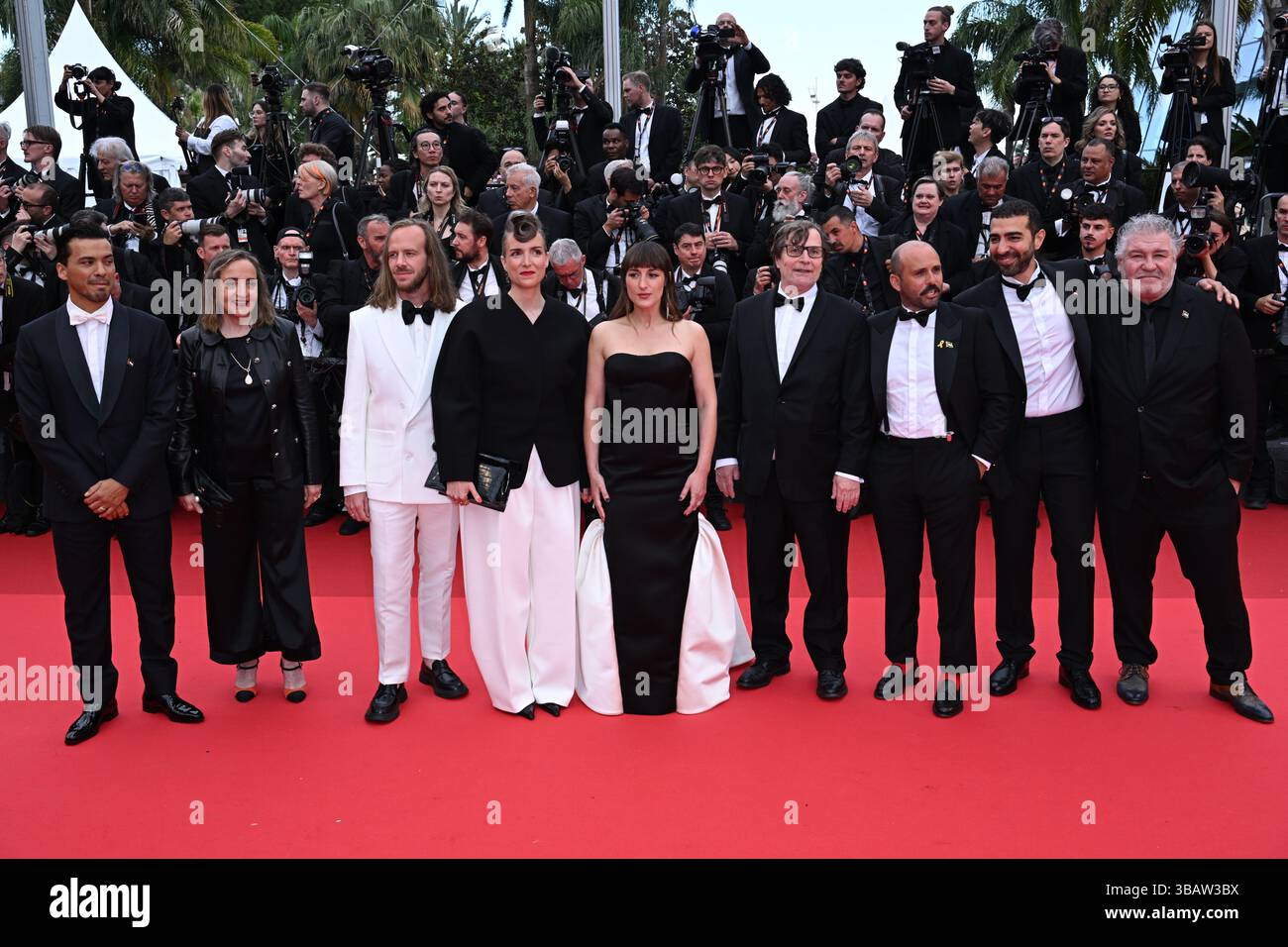 (left to right) Tewfik Jallab, Dominique Blanc, Dimitri Lucas, Amelie ...