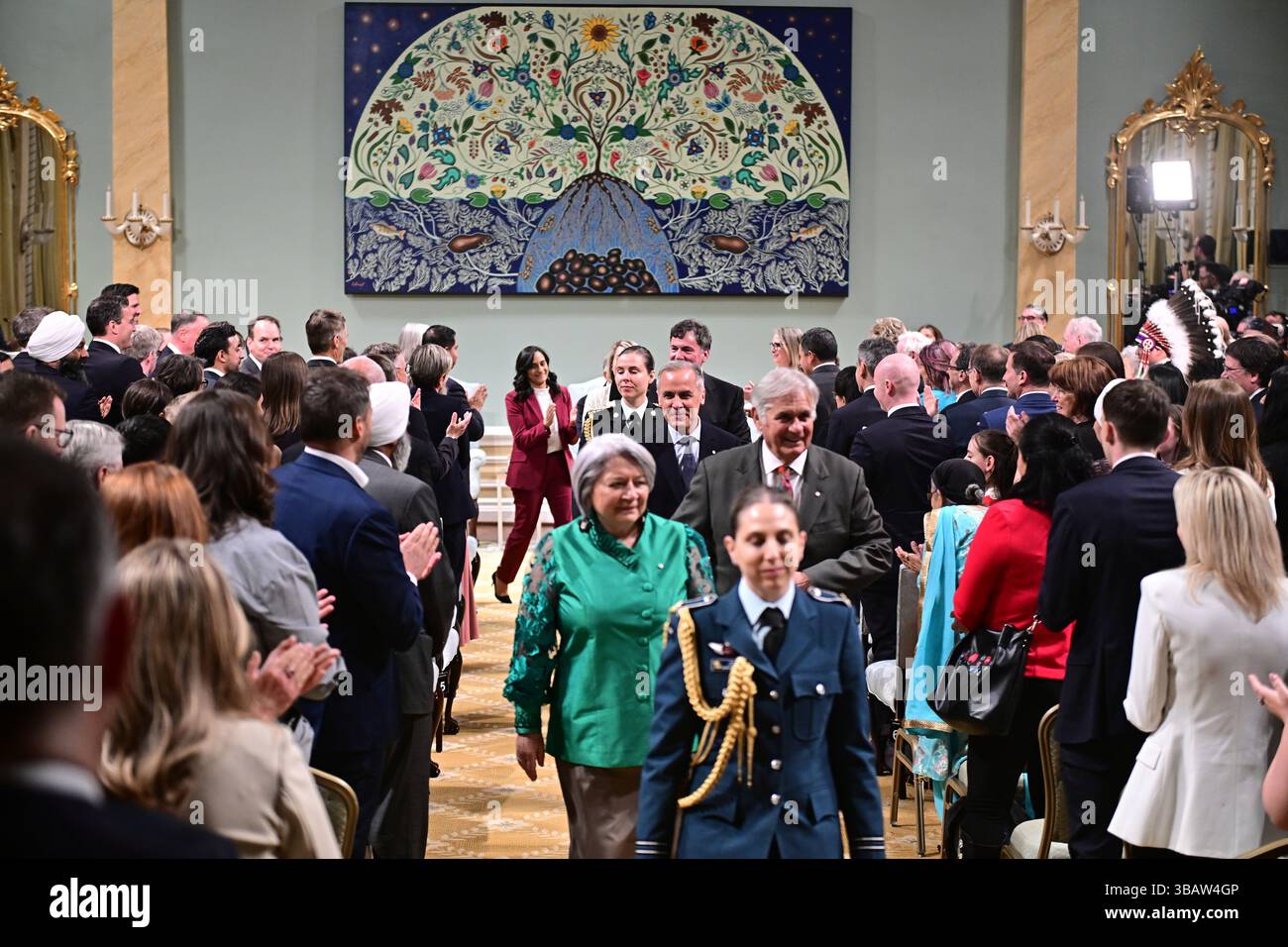Ottawa, Canada. 13th May, 2025. Prime Minister Mark Carney, centre ...