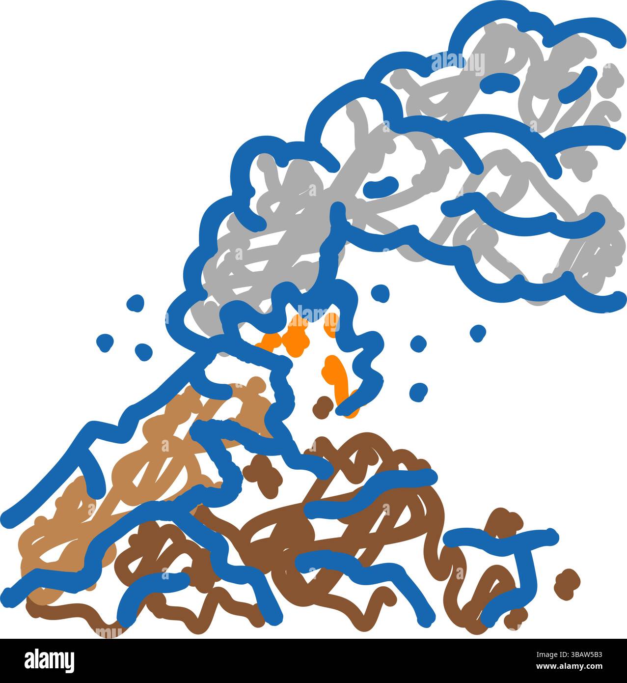 active volcano lava doodle icon sketch vector. active volcano lava sign ...