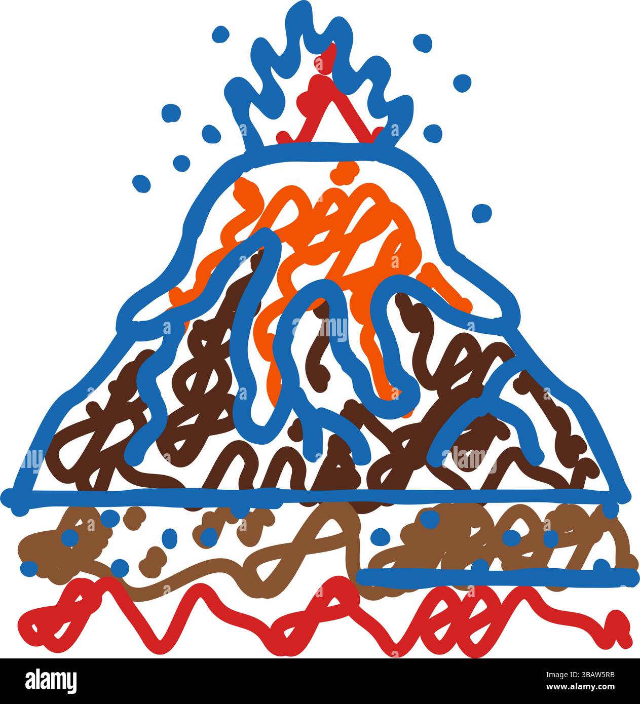 effusive eruption lava icon doodle illustration Stock Vector Image ...