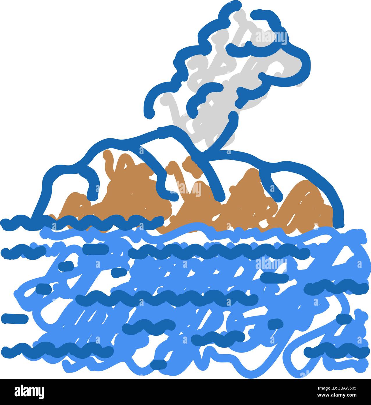 island volcano icon doodle illustration Stock Vector Image & Art - Alamy