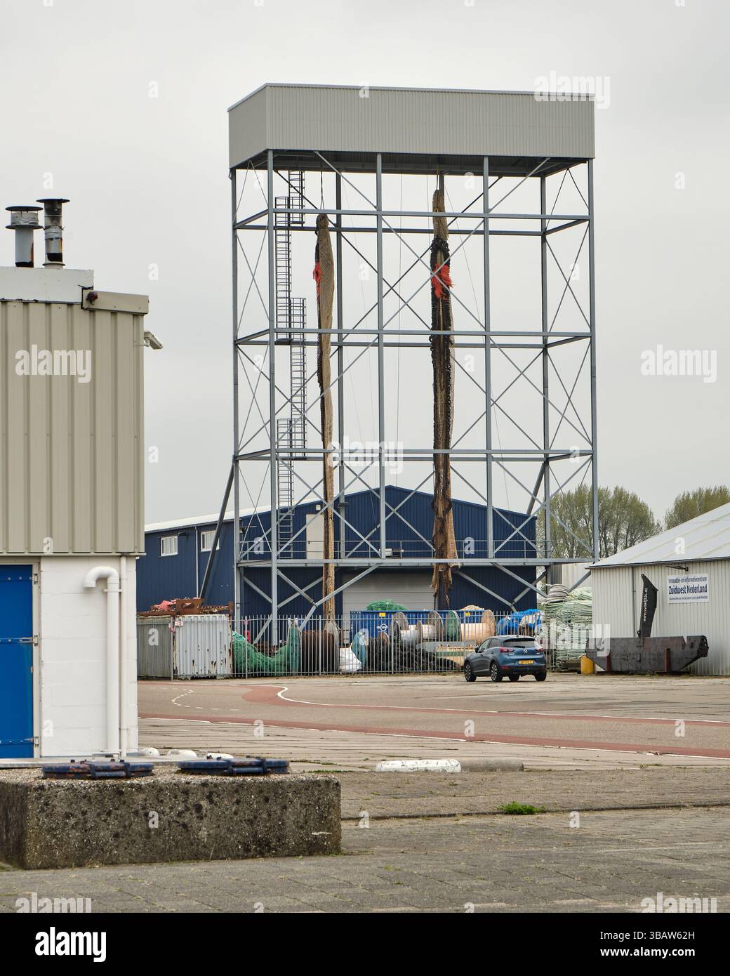 April 25, 2025 - Stellendam-Netherlands: Fishing port with tall steel ...