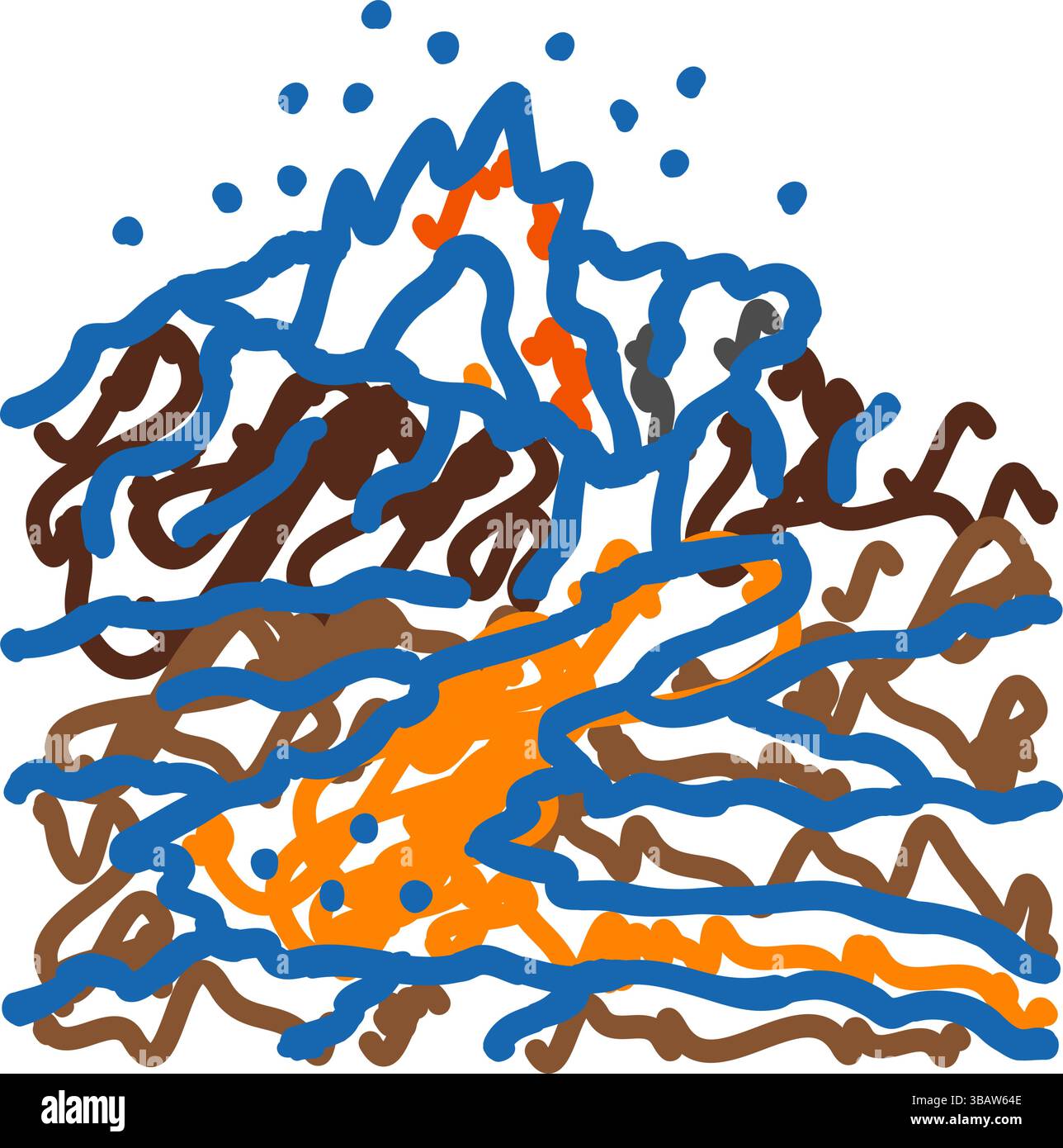disaster volcano eruption icon doodle illustration Stock Vector Image ...