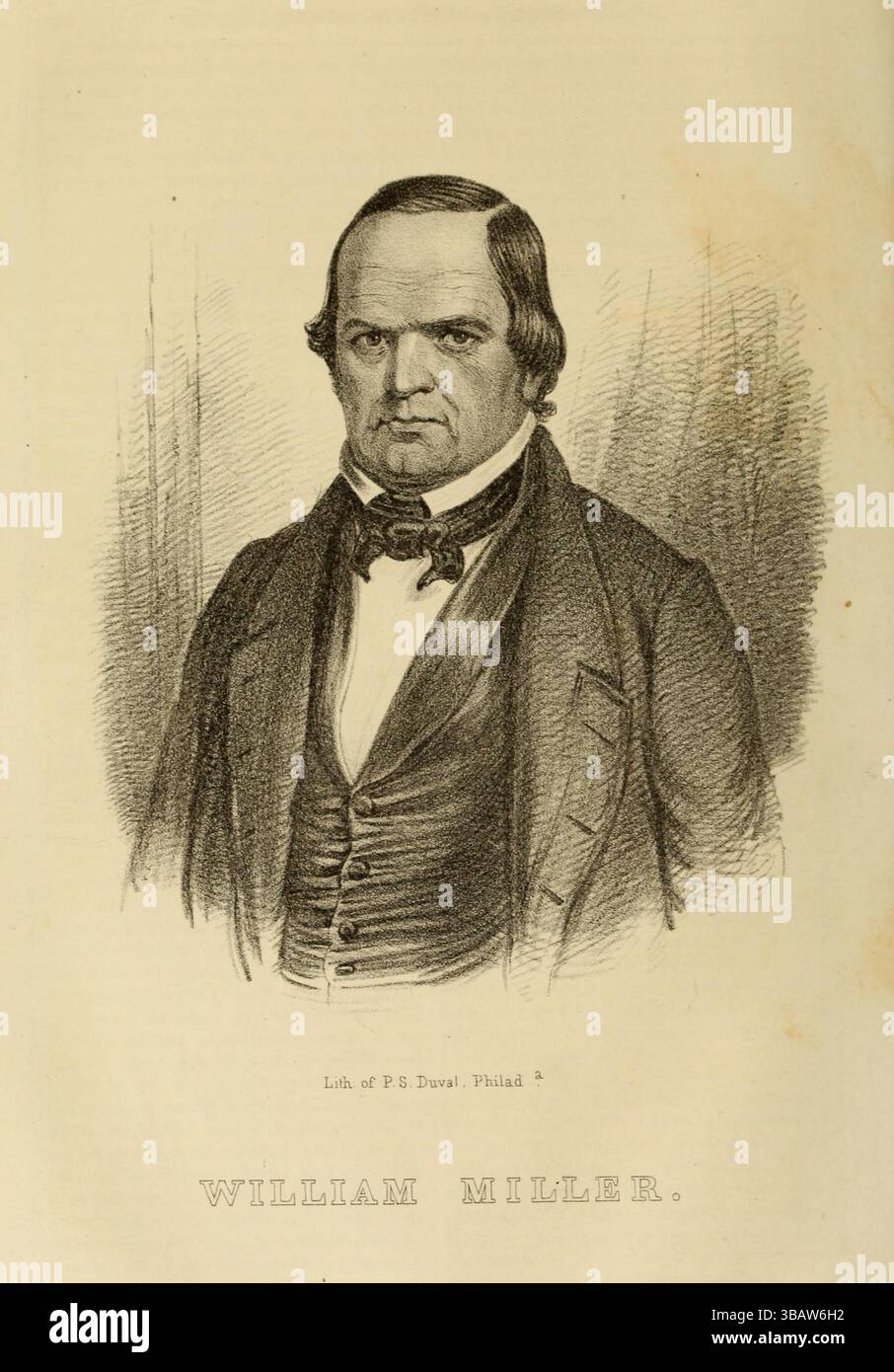 William Miller. Vintage Lithograph Portrait, Religion, 1849, from ...