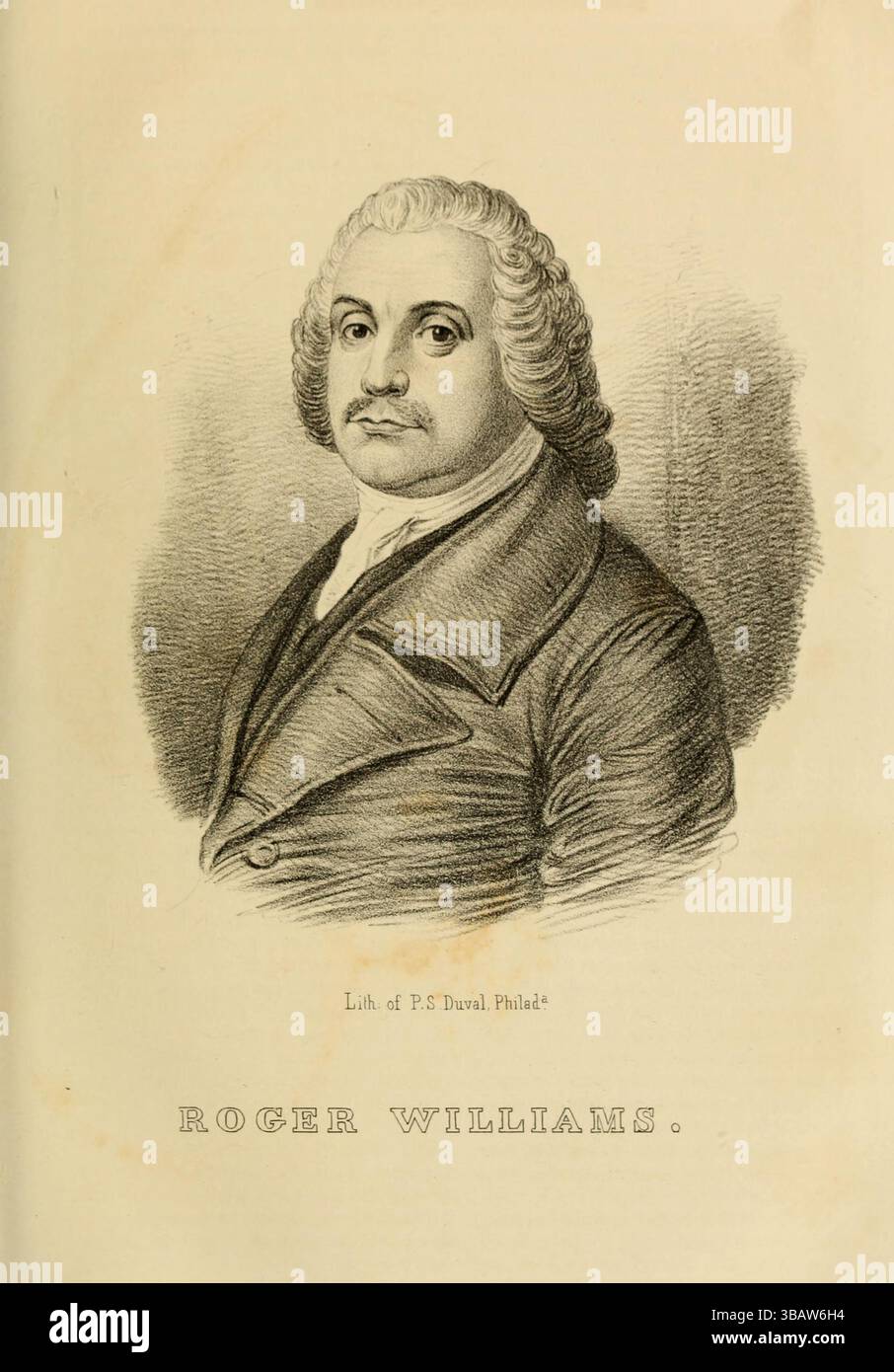Roger Williams. Vintage Lithograph Portrait, Religion, 1849, from ...