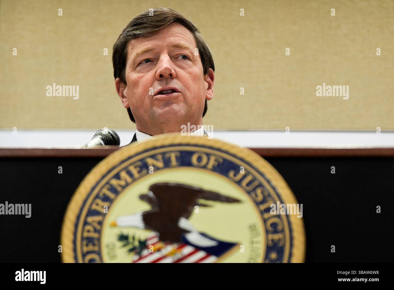 U.S. Attorney Edward R. Martin Jr. speaks at a news conference, Tuesday ...