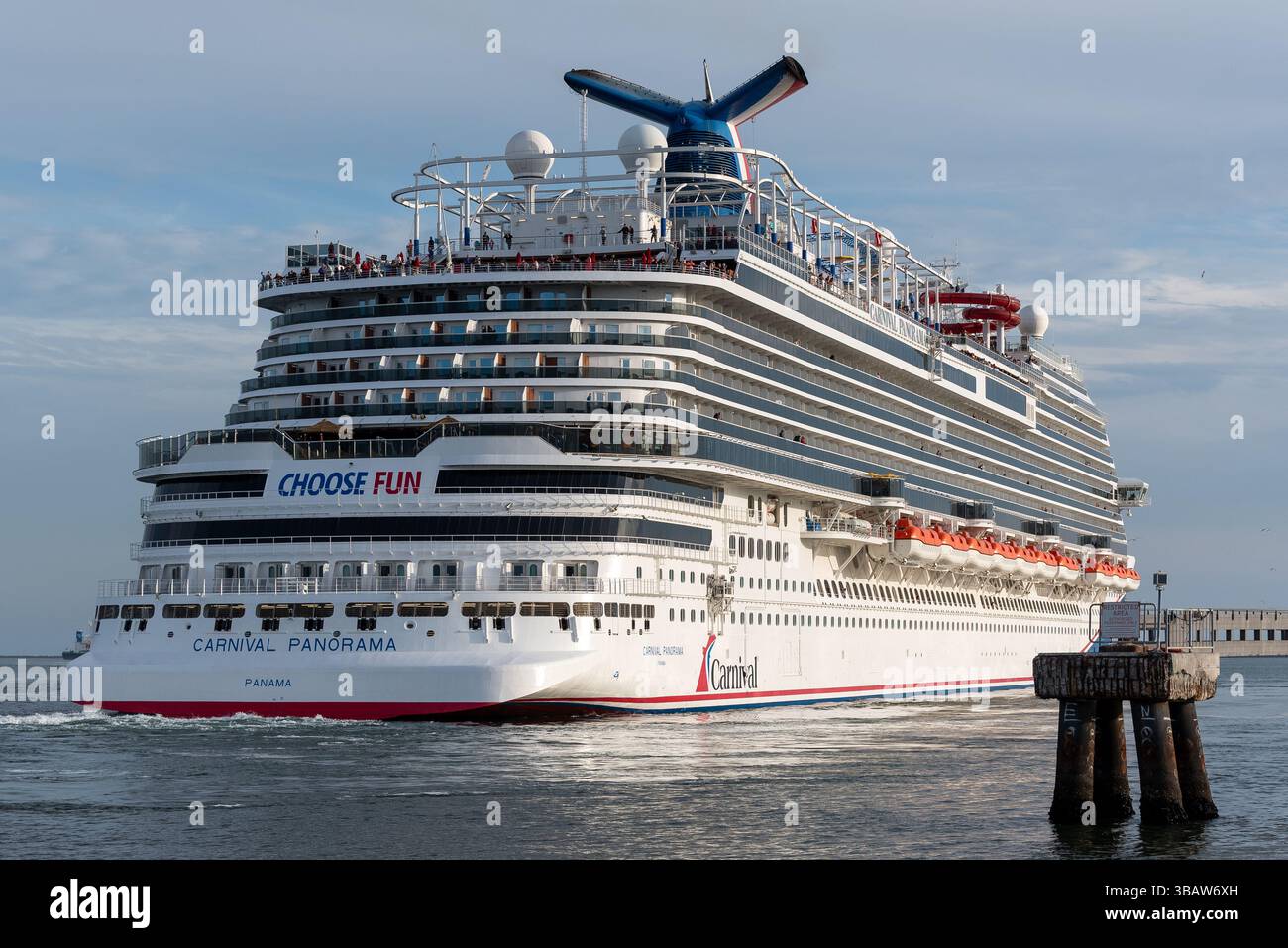 The Carnival Cruise Ship, Carnival Panorama leaves the dock from Long ...