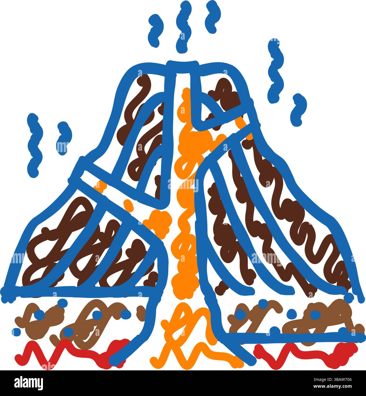 stratovolcano lava icon doodle illustration Stock Vector Image & Art ...