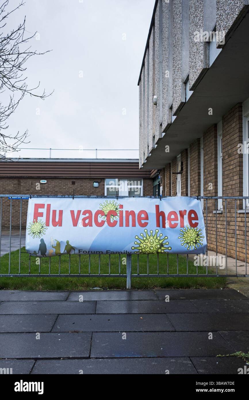 Flu, influenza, vaccine sign with copy space, UK Stock Photo - Alamy
