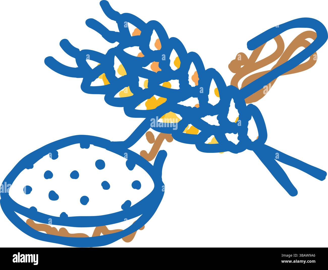 flour spoon wheat icon doodle illustration Stock Vector Image & Art - Alamy
