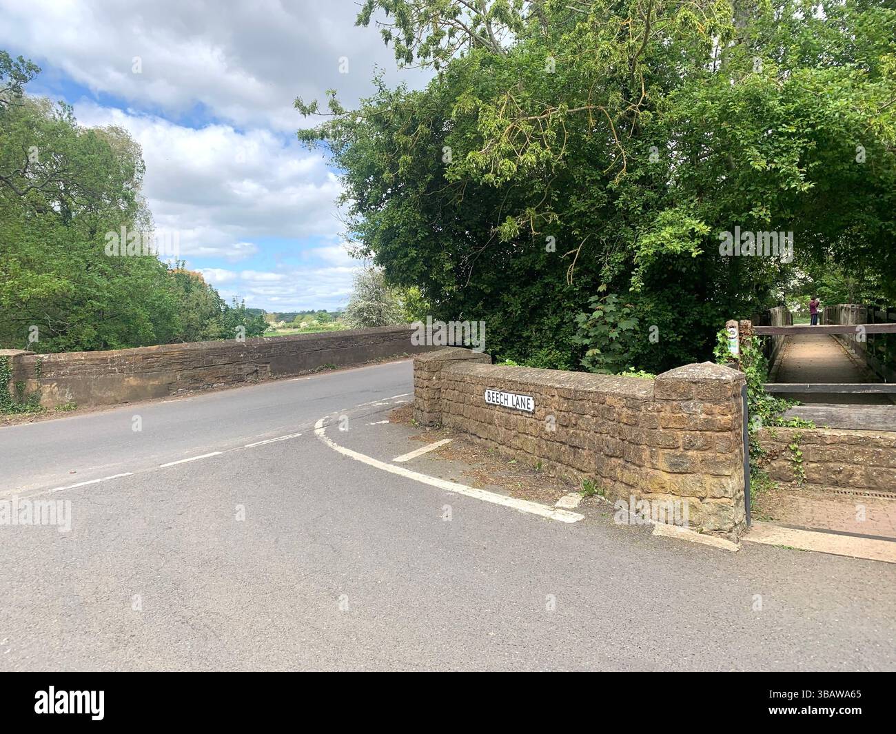 sign signs field fields wall bridge Kislingbury Northampton ...