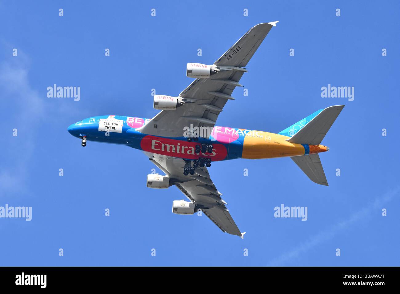 Emirates A380 aircraft in new livery Stock Photo - Alamy