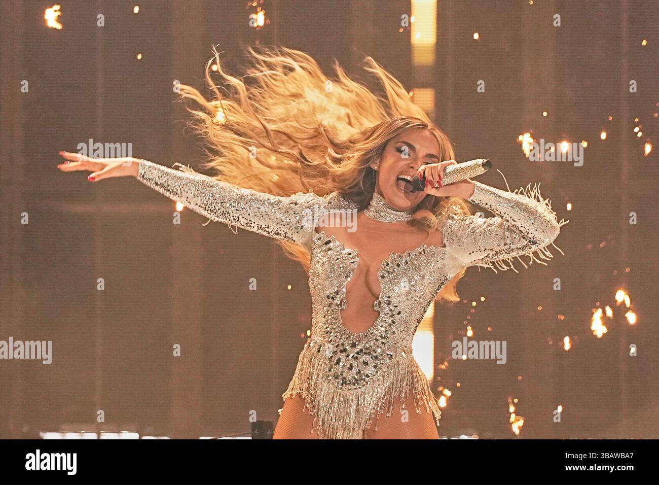 Melody from Spain performs the song "ESA DIVA" during the first semi ...
