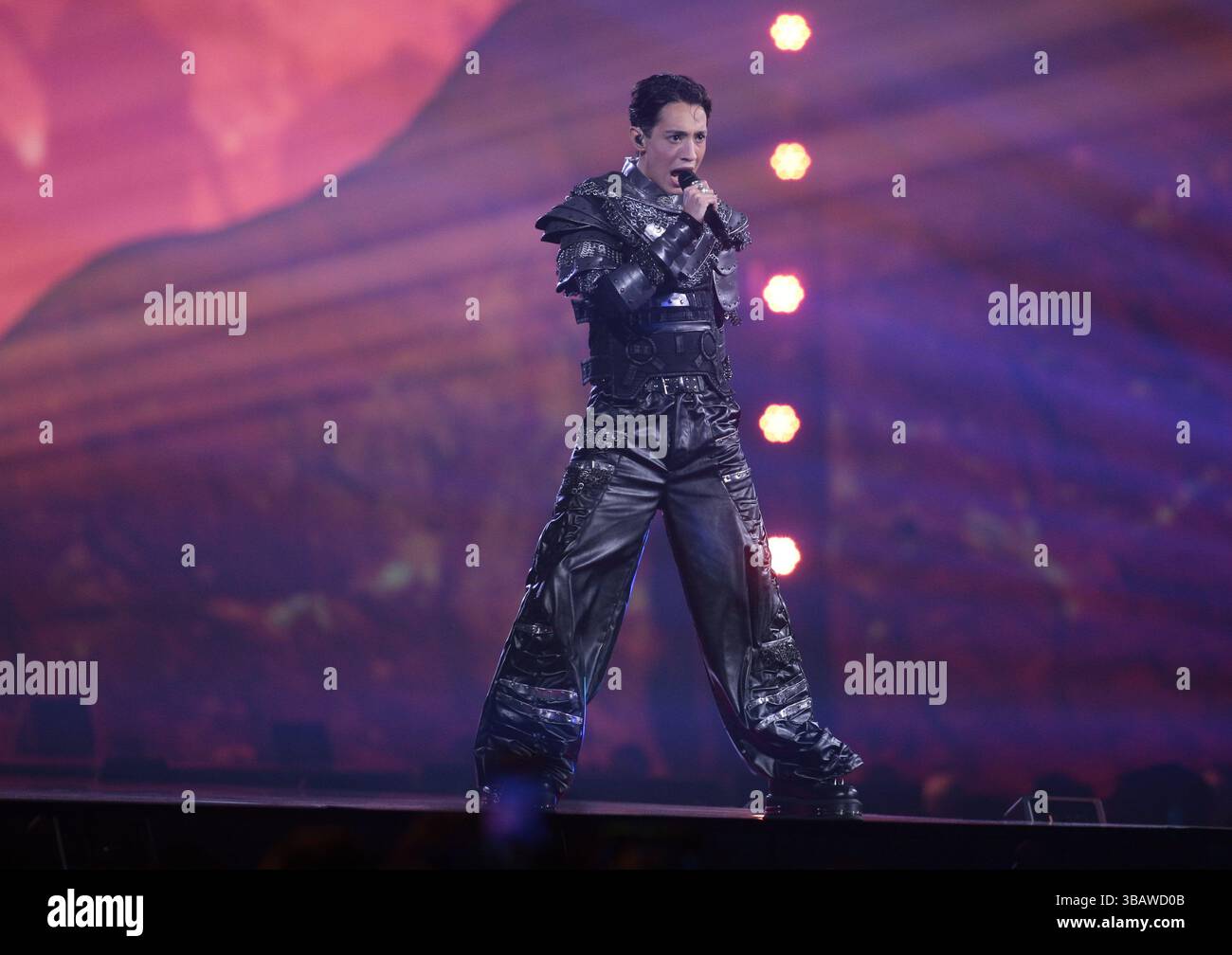 Basel, Switzerland. 13th May, 2025. Kyle Alessandro of Norway performing during the first semi ...