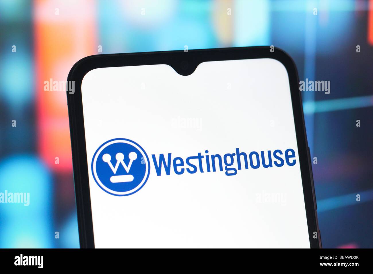 In this photo illustration, the Westinghouse Electric Company logo is seen displayed on a ...