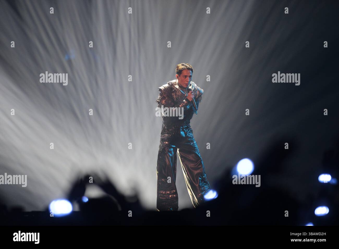 Basel, Switzerland. 13th May, 2025. Kyle Alessandro of Norway performing during the first semi ...