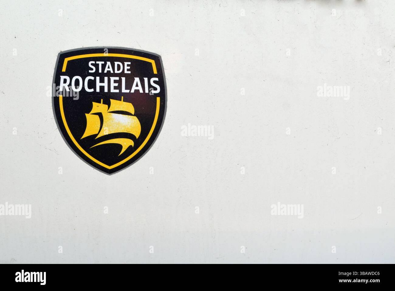 La Palmyre, France - May 01, 2025: Stade Rochelais emblem on a clean ...
