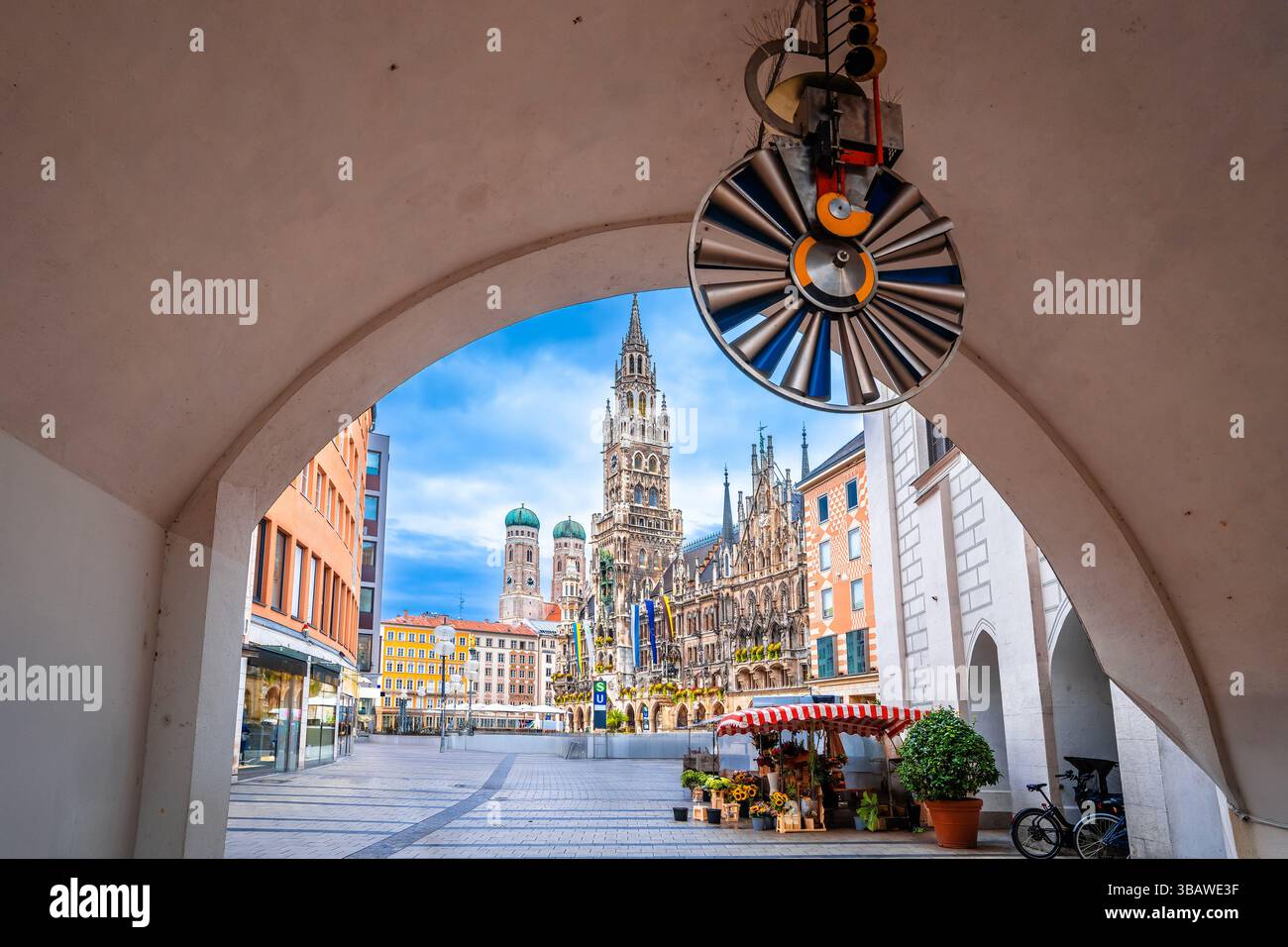 City of Munich Marienplatz square architecture view, Bavaria region of ...