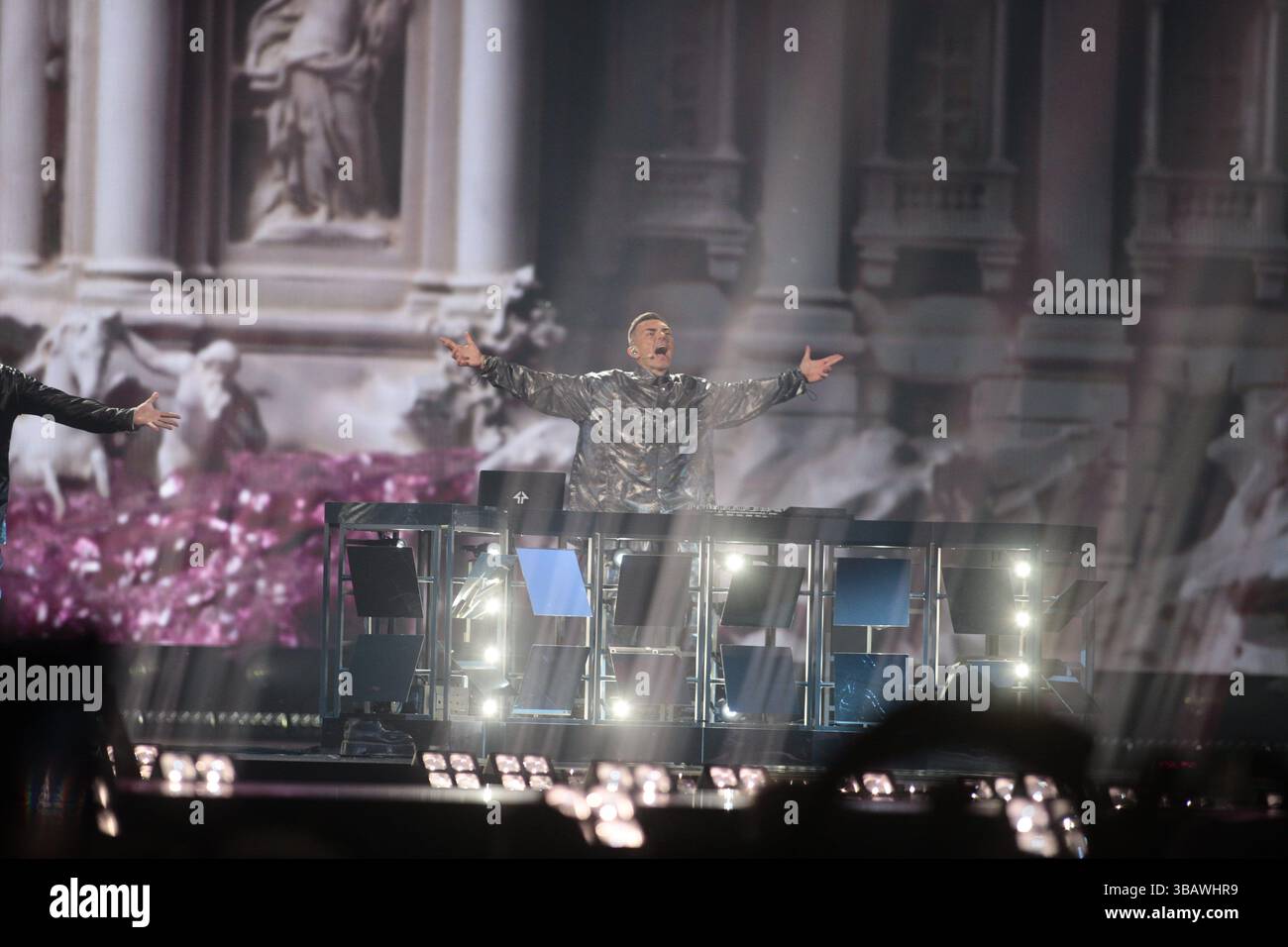 Basel, Switzerland. 13th May, 2025. Gaby Ponte of San Marino performing during the first semi ...