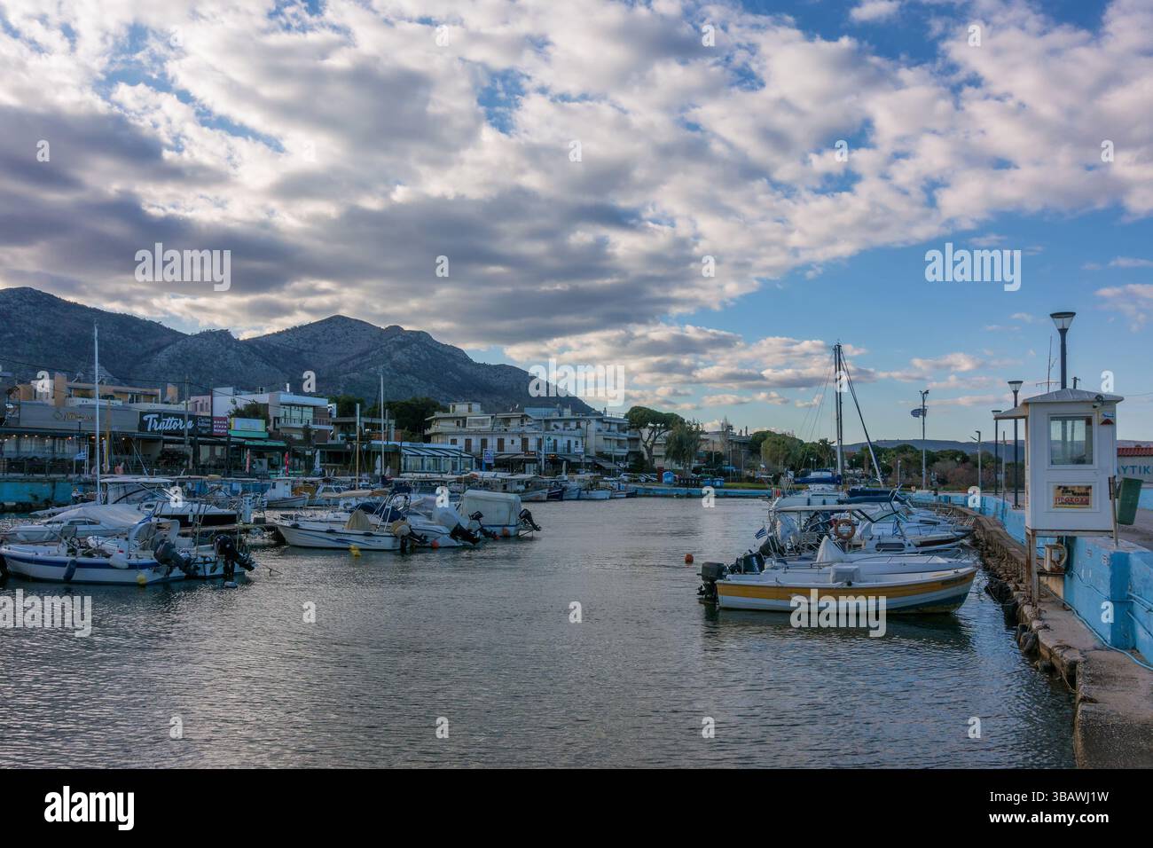 March 20th 2025 - Nea Makri, Greece - The waterfront of Nea Makri town ...