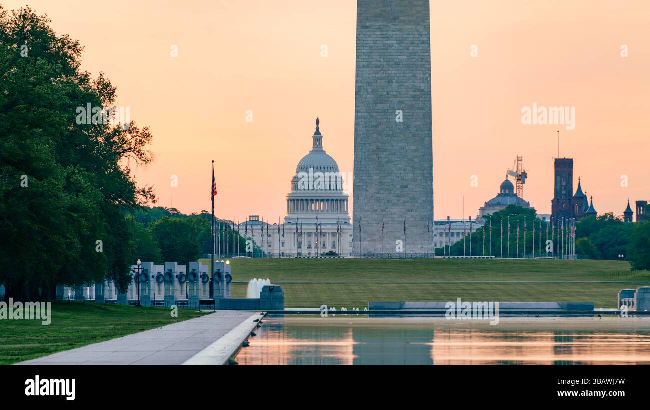 Washington DC morning skyline, USA Stock Photo - Alamy