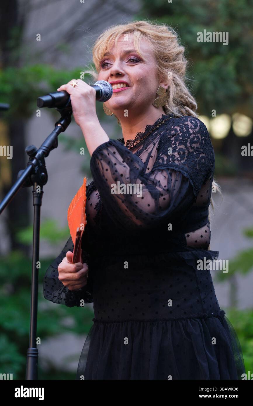 Madrid, Spain. 13th May, 2025. Singer Naike Ponce performs during the ...
